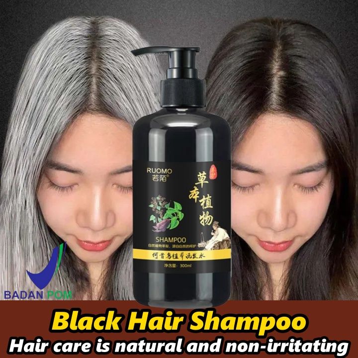 Shampoo Uban Blackening 300ml Black Herbal Natural Shampo Penghitam ...