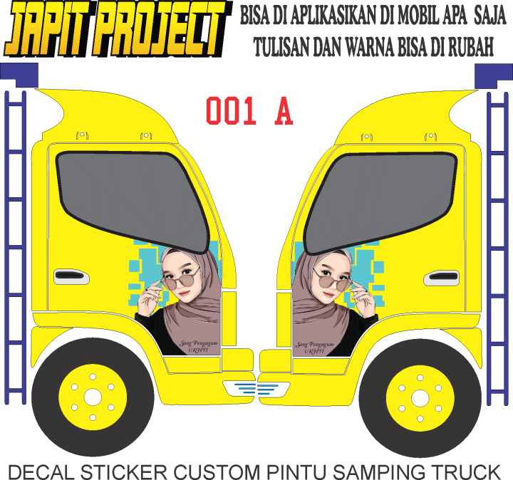 DECAL STIKER VARIASI GAMBAR SIMPEL PINTU MOBIL CANTER DAN BISA DI APLIKASIKAN DISEMUA MOBIL ...