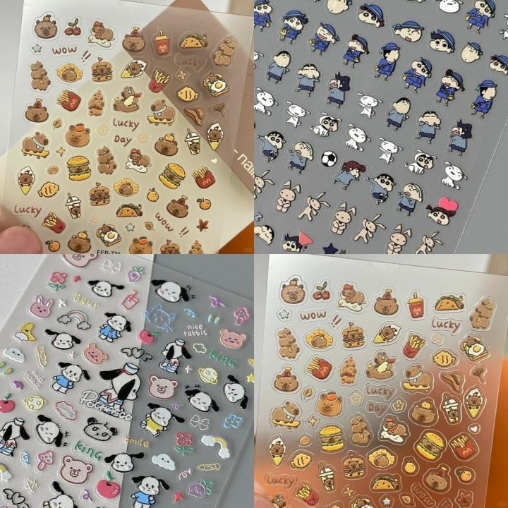 Pelekat Capybara kartun Sanrio Pochacco Crayon Shin-chan pelekat kalis ...