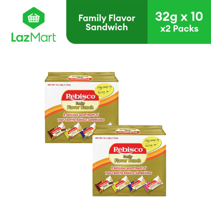 Rebisco Family Flavor Bunch Cracker Sandwich 32g x 10 - Pack of 2 ...
