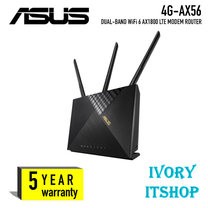 ASUS 4G-AX56 Cat.6 300Mbps Dual-Band WiFi 6 AX1800 LTE Router 4G-AX56 ...
