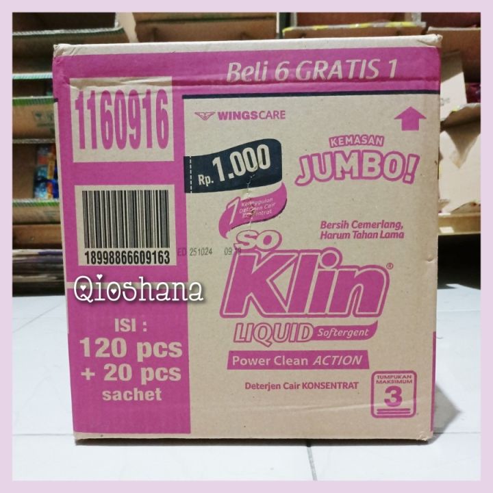 1 Dus SoKlin Liquid Cair Kemasan Sachet 20ML (isi 130pcs) atau 40ML ...
