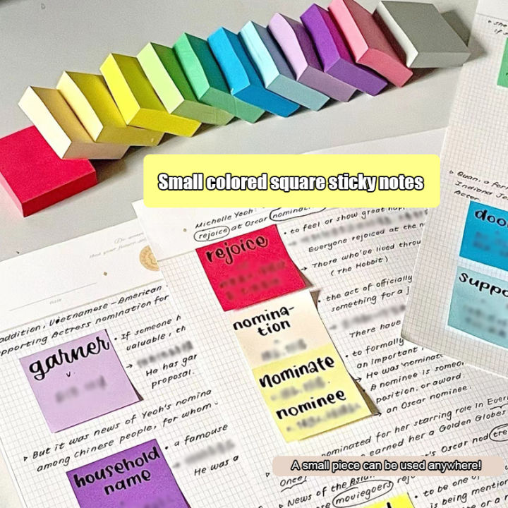Xinder 100 Sheets Colored Small Square Post-it Notes Mini Note Paper ...