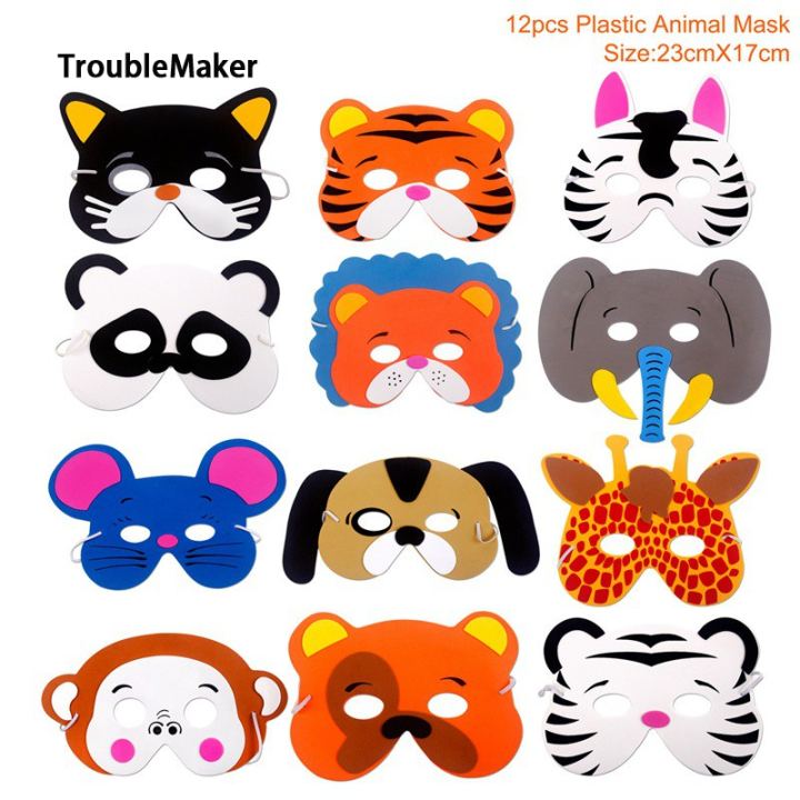 TroubleMaker A set of 12 cartoon animal masks with vivid SpongeBob ...