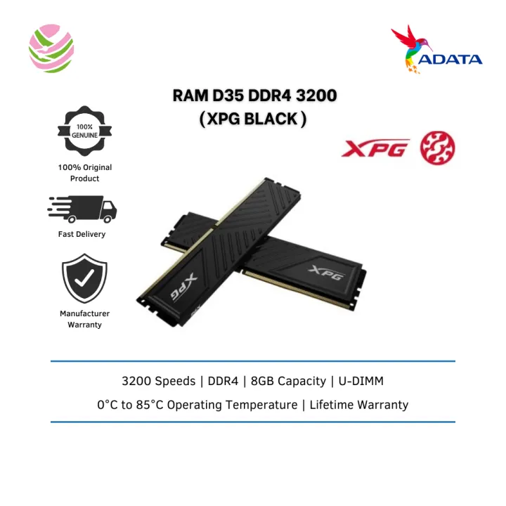 ADATA RAM D35 DDR4 3200 8GB (XPG) BLACK Form Factor U-DIMM | Lazada