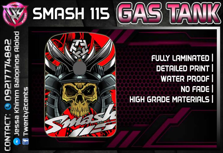 Smash 115 Gas tank sticker decals skull samurai | Lazada PH