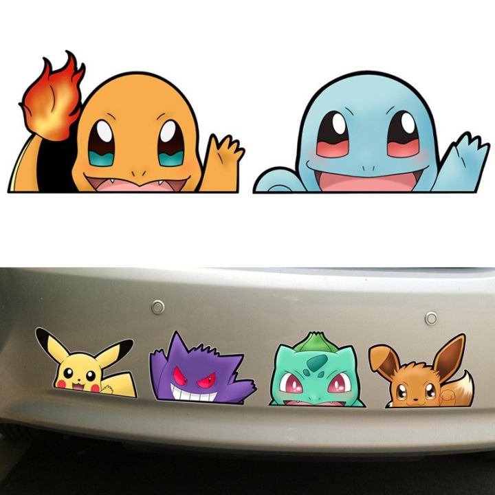 EasyMoGo Creative Bumper Car Stickers, Pikachu And Bulbaseed Pokémon ...