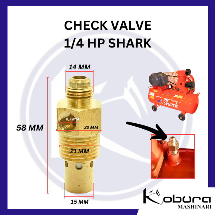 Check Valve 1/4 HP SHARK Klep Tangki Katup Satu Arah Kompresor Angin ...