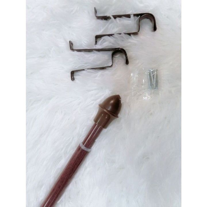 Wooden design extendable curtain rod (48-84in) THICK | Lazada PH