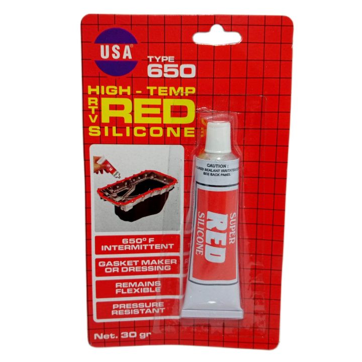 USA - 30 gram Lem Super Red Silicone Gasket High Temp Red Silicone ...