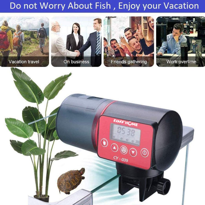 TaffHOME Dispenser Makanan Ikan Otomatis Fish Feeder Timer 200ml - CY ...