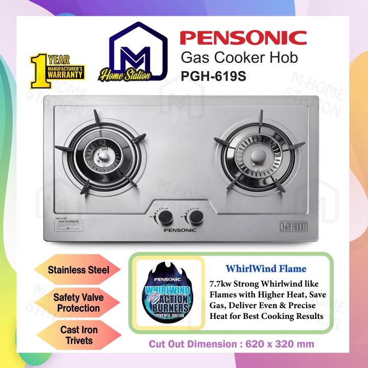 Pensonic Stainless Steel 2 Burner Built-In Hob Gas Cooker Hob Dapur ...