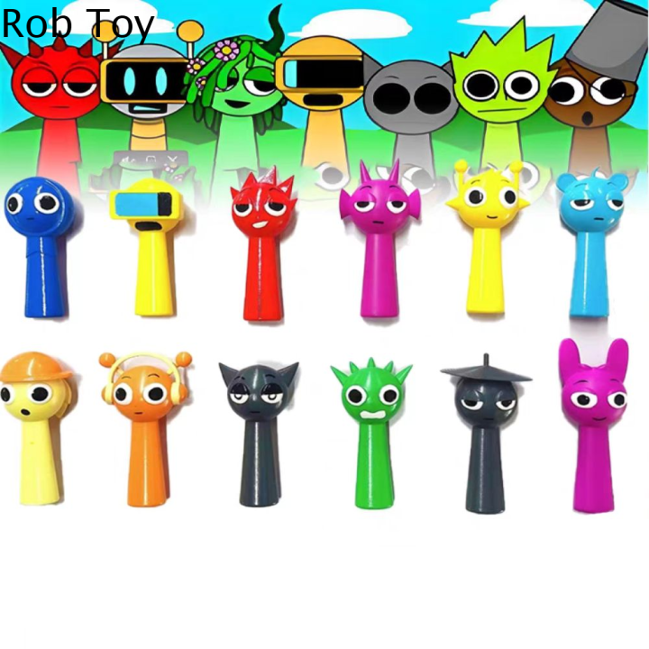 ROB TOY 12pcs กล่องนักร้องทรัมเป็ต ของเล่นรูปการกระทำ sprunki เกมเพลง ...