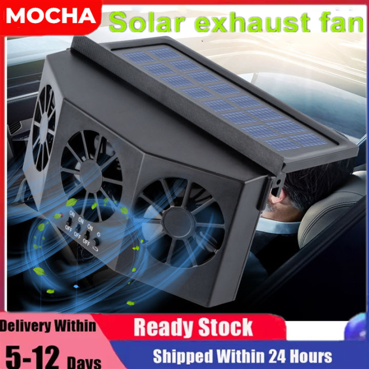 MOCHA【Free Shipping Wholesale】Car Ventilator Solar Powered Car Exhaust ...