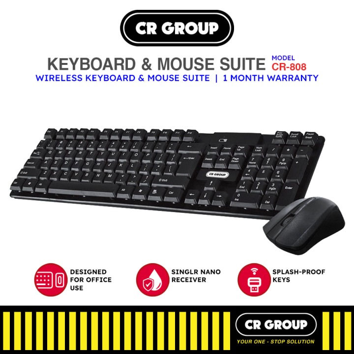 CR GROUP CR-808 - Wireless Keyboard and Mouse Combo - Lightweight ...