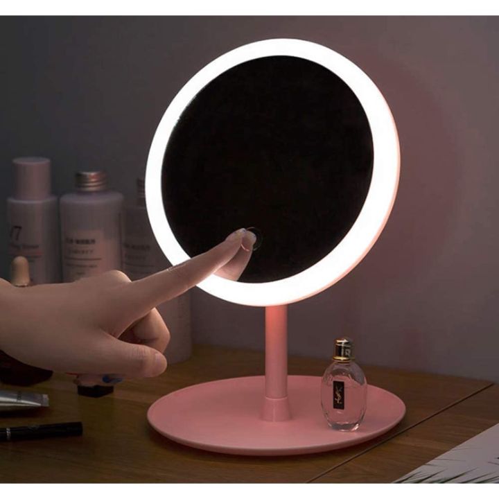 Foldable Makeup Mirror LED Makeup Mirror Table Lamp Touch Control ...