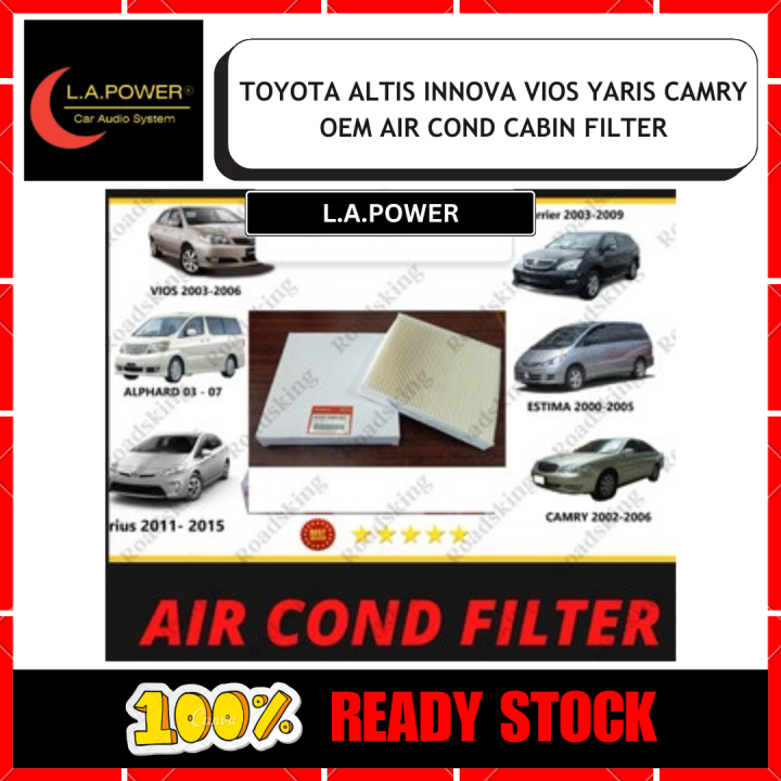 TOYOTA ALTIS INNOVA VIOS YARIS CAMRY OEM AIR COND CABIN FILTER CO-094 ...
