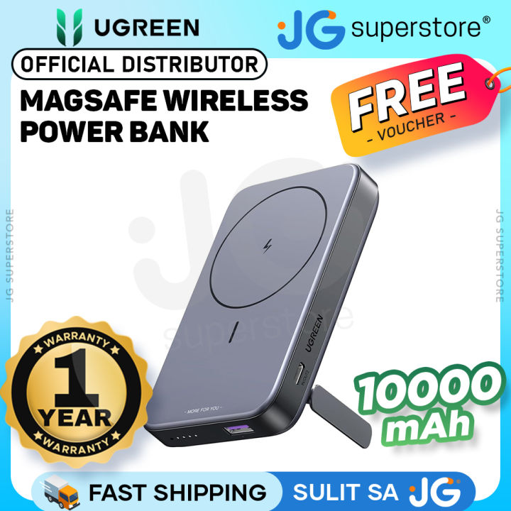 UGREEN Magnetic Wireless Fast Charging Multi-Device Power Bank 15W with ...