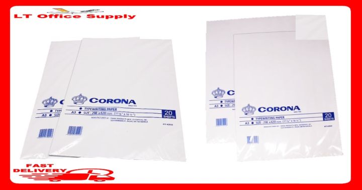 (LT OFFICE) Corona TYPEWRITING PAPER 11 3/4 x 16 1/2 - 20 SHEETS ...