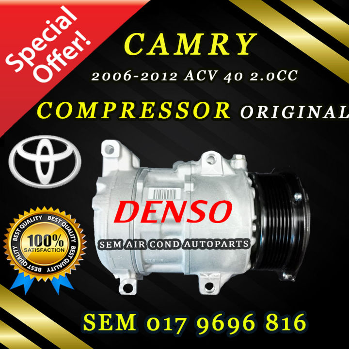 TOYOTA CAMRY 2006-2012 YEAR ACV40 2.0CC ORIGINAL DENSO COMPRESSOR (CAR AIRCOND SYSTEM) | Lazada
