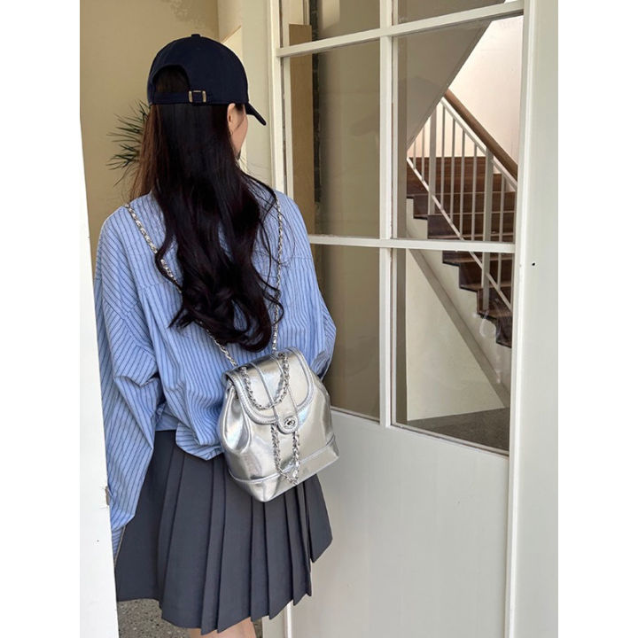 ☆彡silver mini backpack 🫶🏻 350 บาท | Lazada.co.th