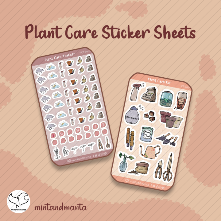 Plant Care Stickers Sheets | Journal Deco Sticker | Journal | Bujo ...