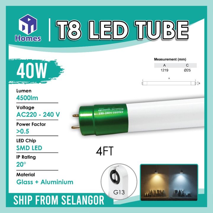 40w LED T8 Super Extra Bright Tube 4Ft Daylight 30pcs per Carton Package | Lazada