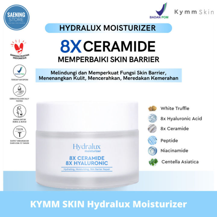 KYMM SKIN Hydralux Moisturizer 8X Ceramide 8X Hyaluronic | Pelembap ...