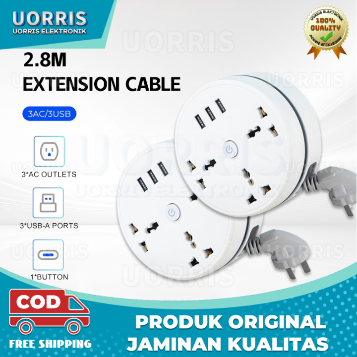 USB Stop Kontak Smart Power Extension Traveling USB Port Colokan Listrik USB Smart Power Strip ...