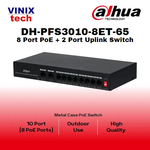 Dahua DH-PFS3010-8ET-65 10 Port PoE Switch | Lazada PH