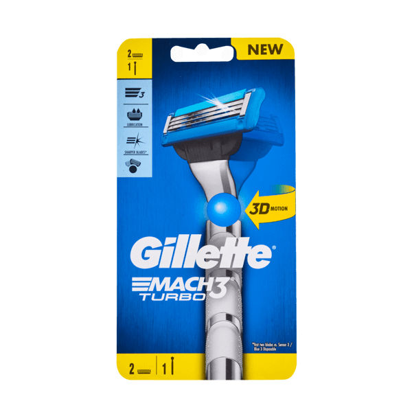 GILLETTE MACH 3 TURBO (ONE SHAVER 2 BLADES) | Lazada