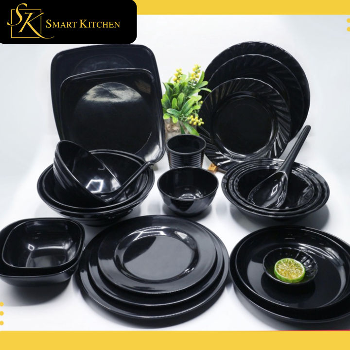 Smart Kitchen Black-C plate sets Dining Plates/Fruit plate/Soup Plate ...