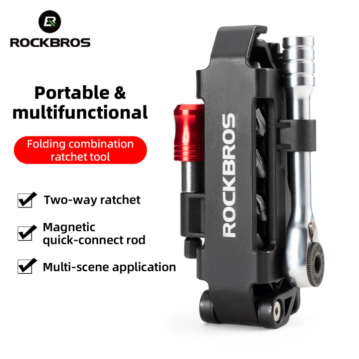 ROCKBROS Bicycle Ratchet Wrench Set Portable Multifunctional Folding ...