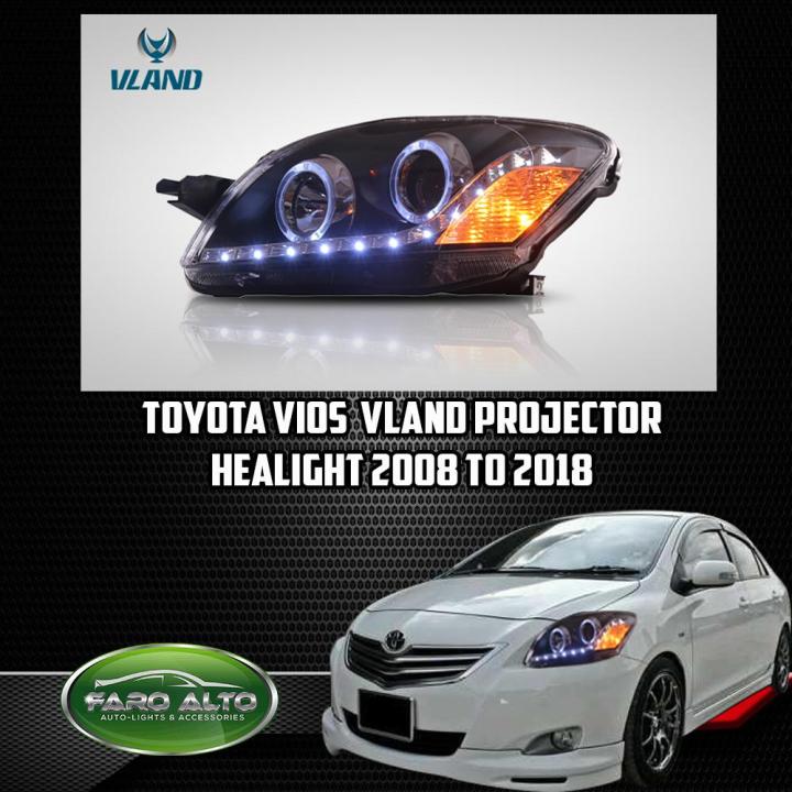 Toyota Vios Vland Projector Head Light 2008 to 2013 + LED Low Beam Bulb ...