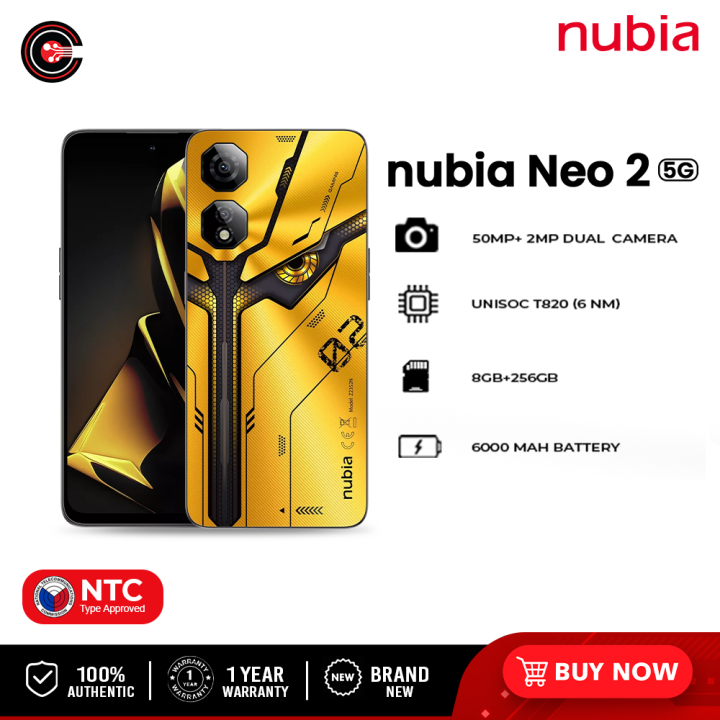 Nubia Neo 2 5G 8Gb+256Gb Unisoc T820 (6 nm) | Octa-core (1x2.7 GHz Cortex-A76 & 3x2.3 GHz Cortex ...