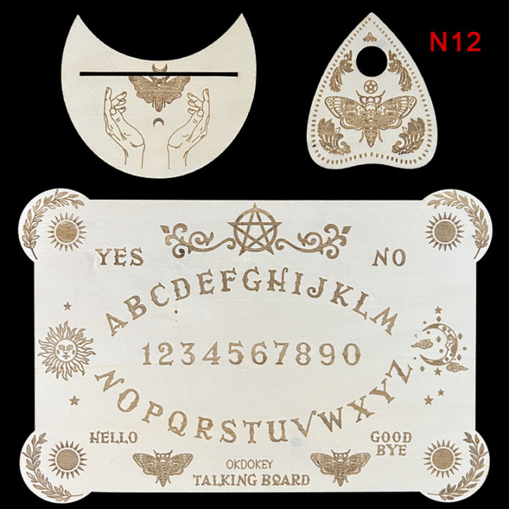 [Habilulu] Wooden Divination Pendulum Board Engraved Magic Board Ouija ...