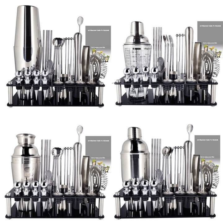 30 Pieces 750ml 600ml Boston Bar Tools Pourer Stopper Cork Muddler ...