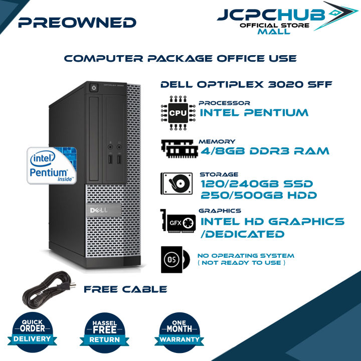 Dell Desktop Unit - Dell Optiplex 3020 SFF Intel Pentium GSeries Dual ...