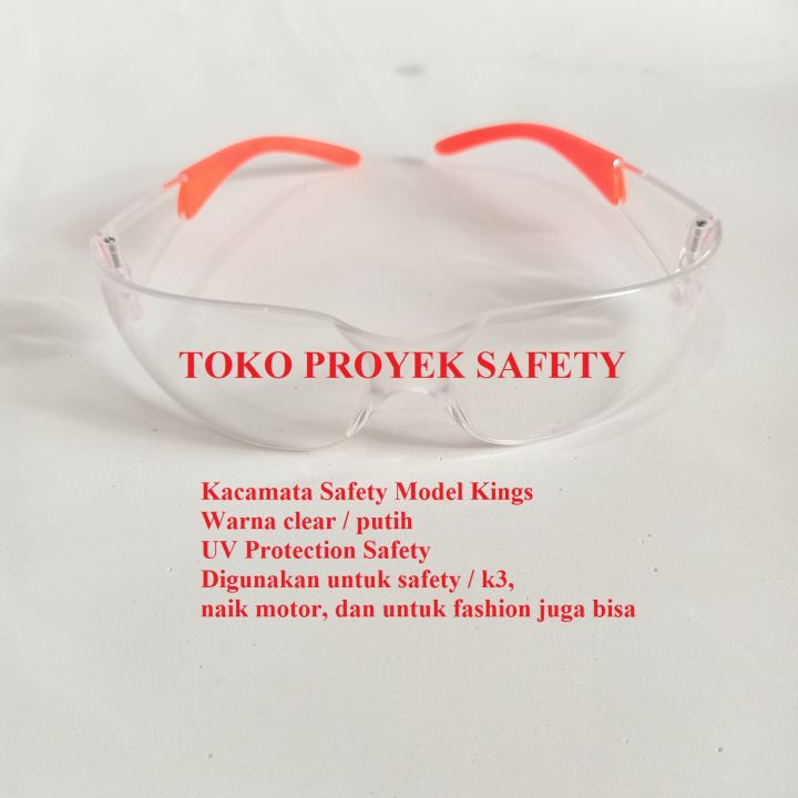 KACAMATA SAFETY K3 VITATOOL KACAMATA SAFETY MODEL KING PUTIH WORKED ...