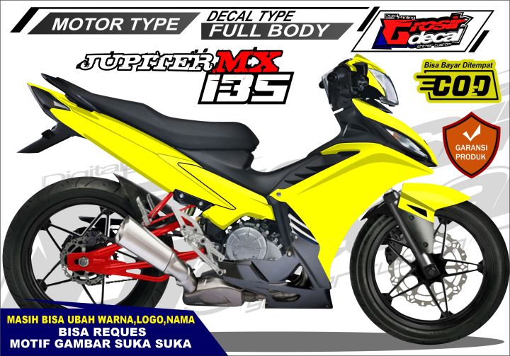 Sticker Stiker Jupiter MX 135 New Full Body Full Blok Warna Polos ...