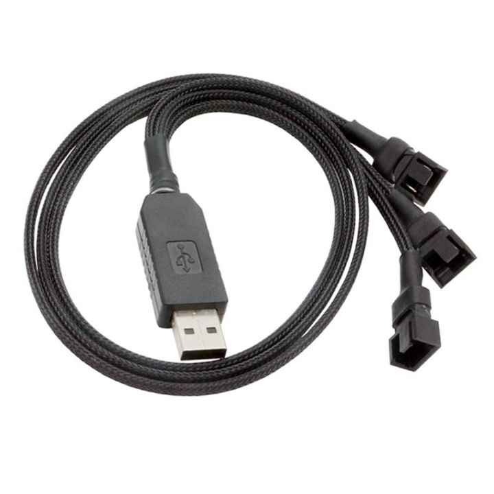 12V USB Fan Power Adapter Cable 1 to 3 Step-Up Power Adapter Cable for ...