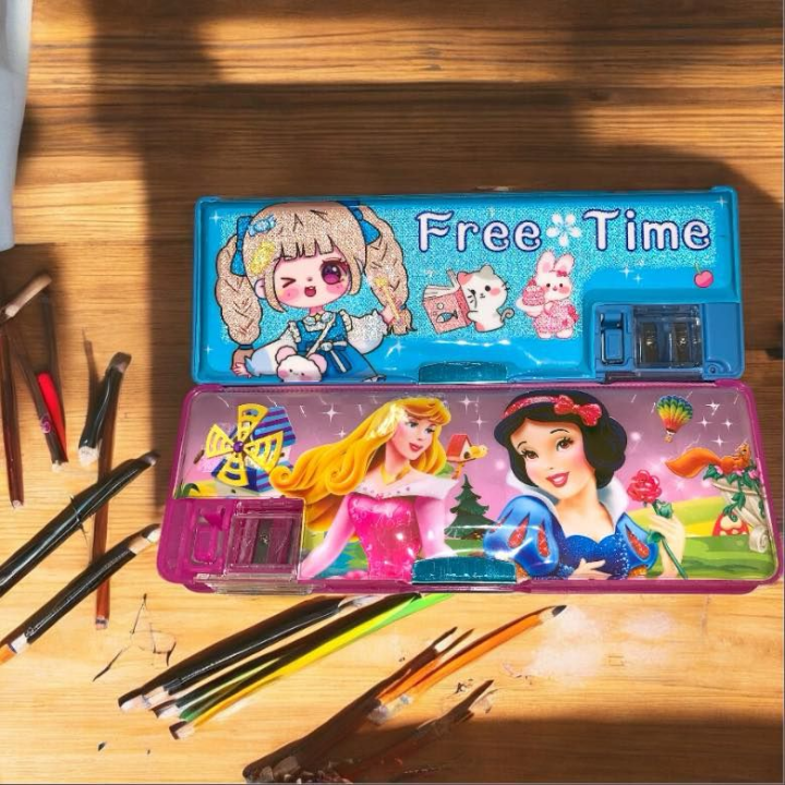 JDL DOUBLE SIDED OPENING big MAGNETIC PENCIL CASE BOX RANDOM DESIGN ...