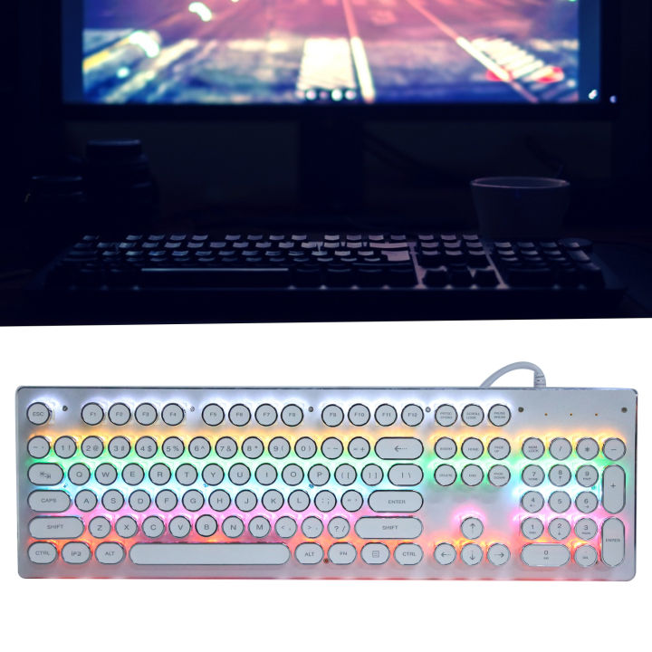 Computer Gaming Keyboard Retro Wired Gaming Mechanical Keyboard Key ...