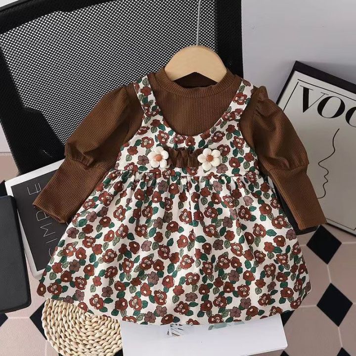 Fanvin Autumn Product Children's Skirt Korean Version Girl Flower Strap ...