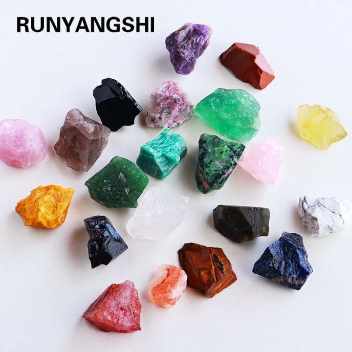 3cm Real Crystal Raw Stone Clear Howlite Rose Quartz amazonite Tigers ...