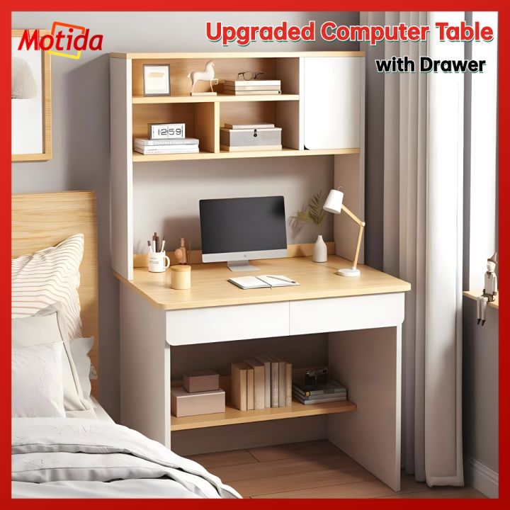 Computer Table Study Desk with Bookshelf and Drawer Home Bedroom ...