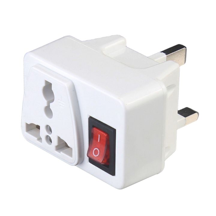 UK Universal Adapter Portable Extension Converter Plug Socket with On ...