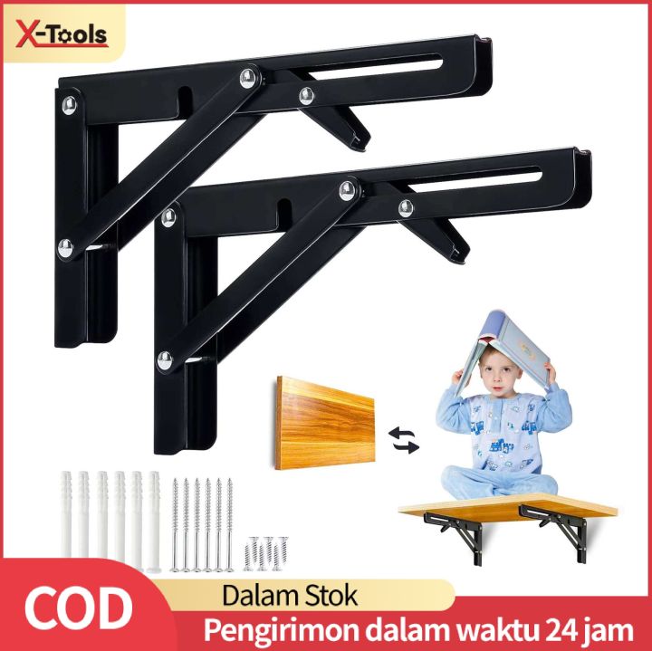 Engsel Rak Meja Lipat Tahan Lama X-Tools 8/10/12/14/16 inch - Hitam ...