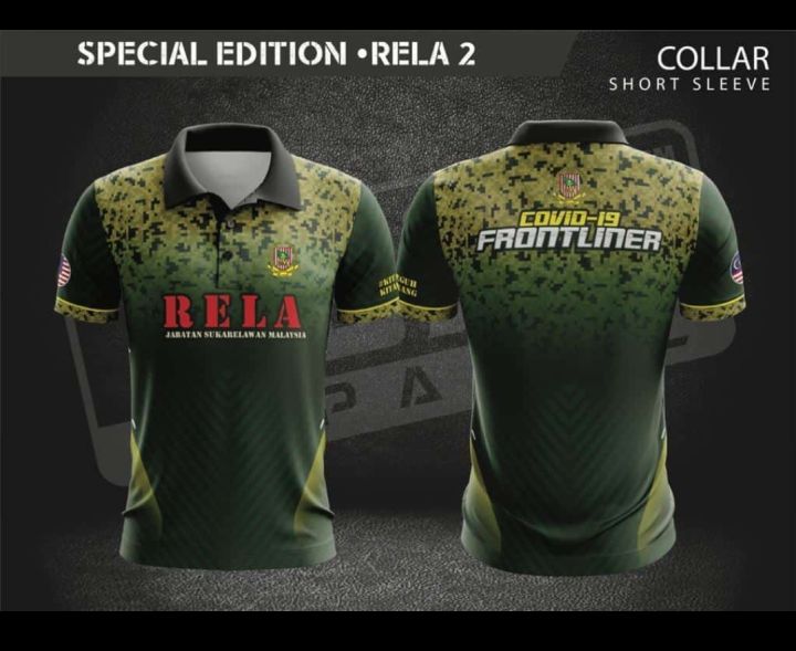 Special Design RELA Malaysia Camouflage Military Design 3D Polo Shirt ...