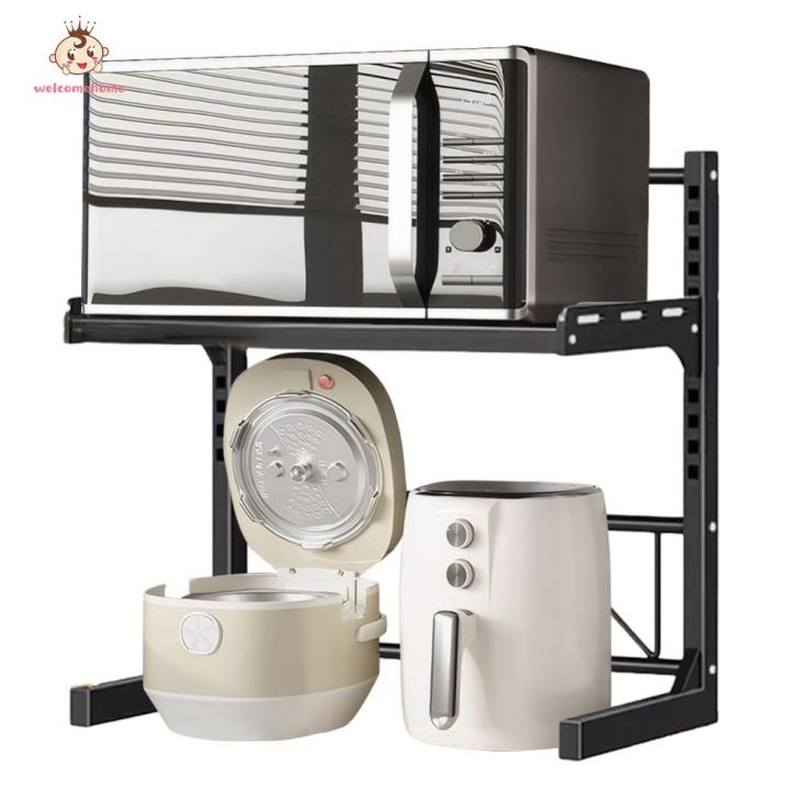 Welcomehome 2/3 Tier Extendable Microwave Stand Height Adjustable Microwave Storage Stand ...